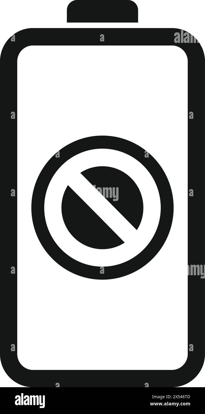 No charging battery icon simple vector. Low power. Empty indicator ...