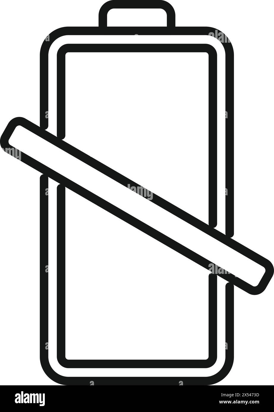 Empty battery bank icon outline vector. Mobile electric low. Level time ...