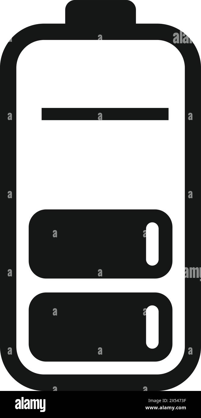 Half battery charge icon simple vector. Power low. Save full level ...