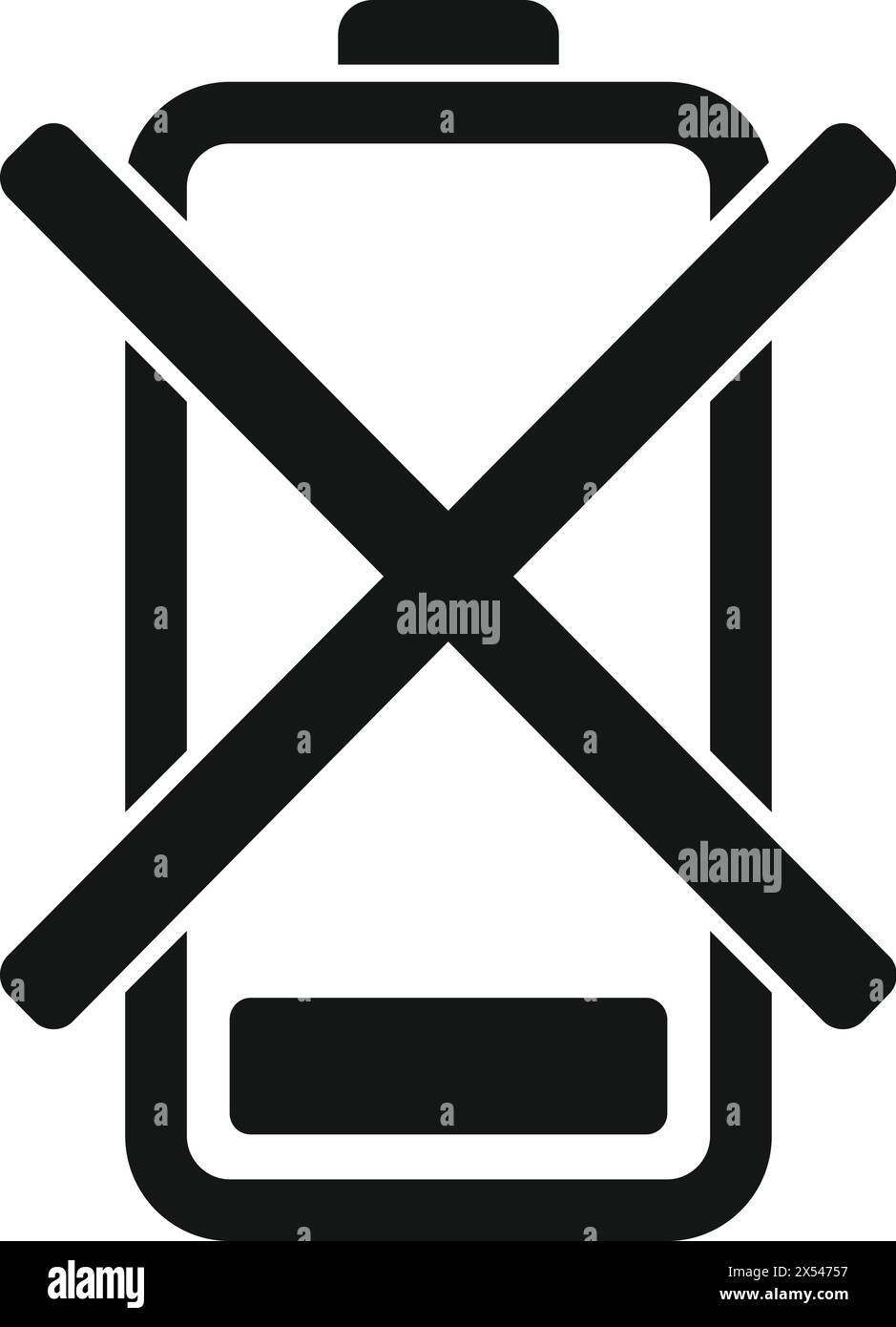 No charging battery icon simple vector. Cell gauge mobile. Broken ...