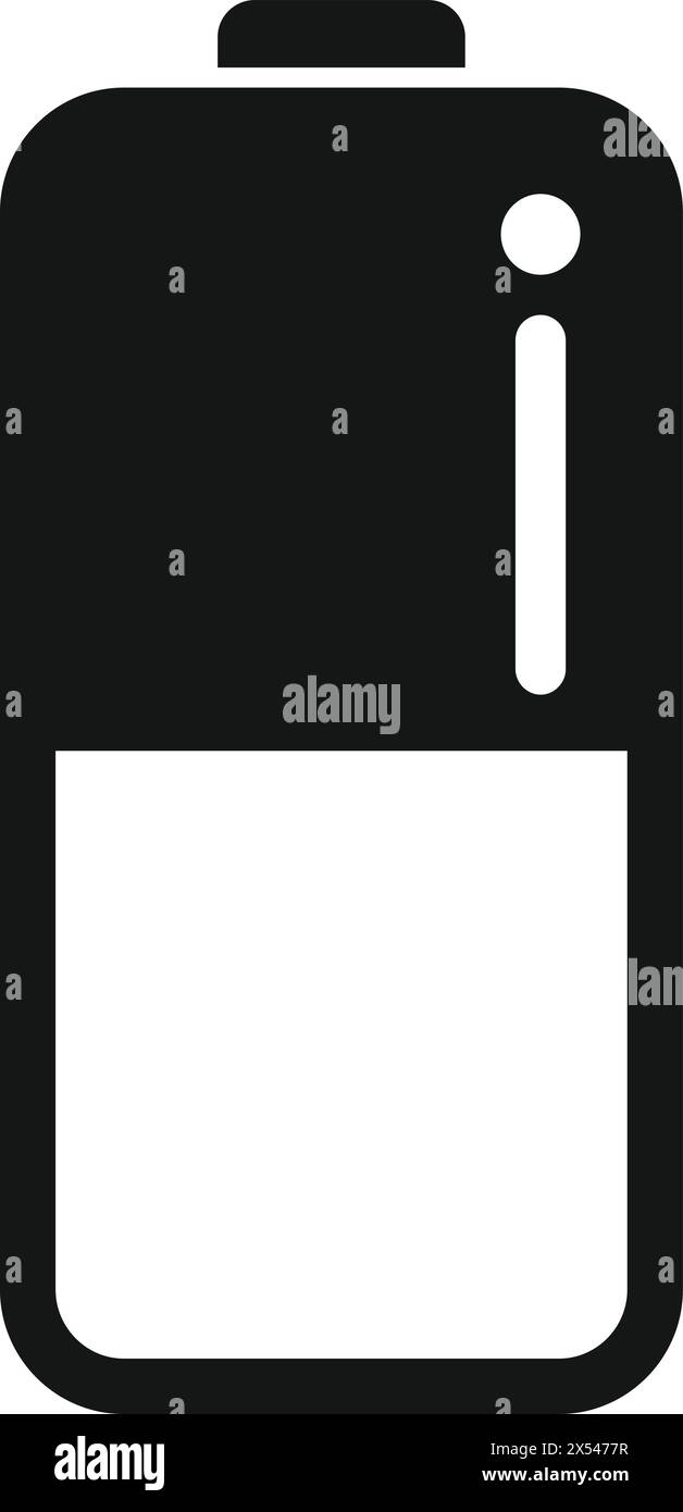 Half status battery icon simple vector. Cell half mobile. Device ...