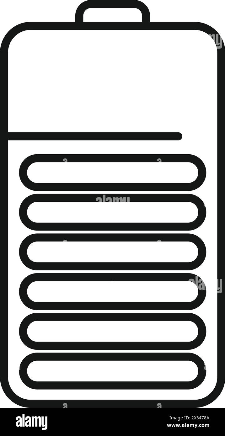 Refill battery icon outline vector. Power energy up. Voltage load cell ...