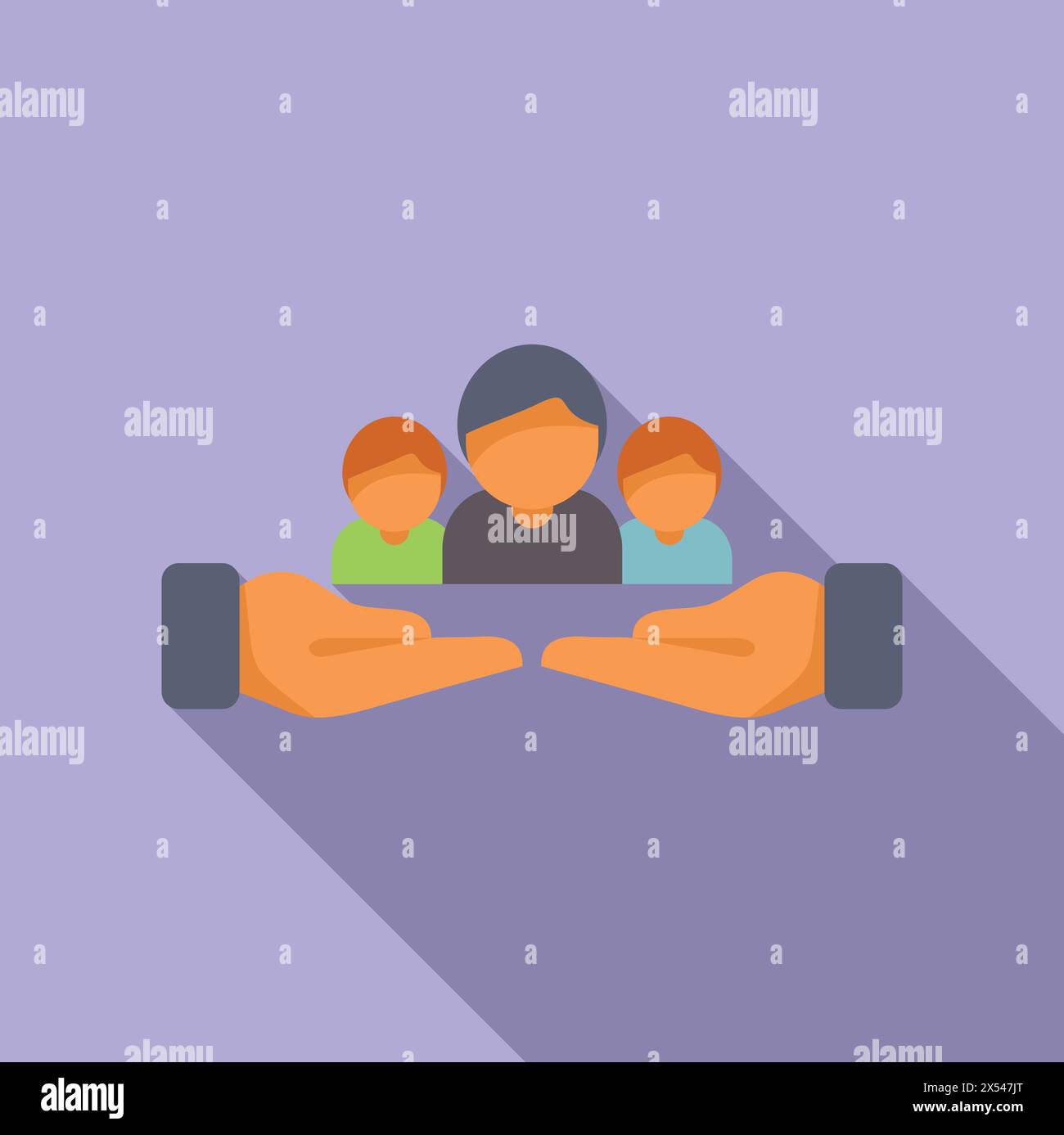 People group care icon flat vector. Safety person. Related support ...