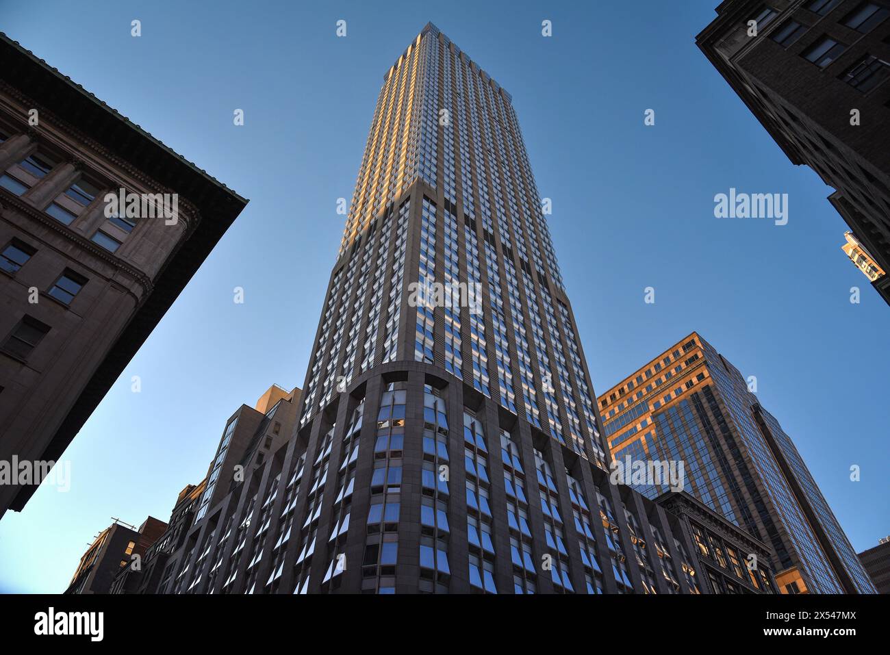 Low Angle View of the Langham Building on a Summer Day - Manhattan, New ...