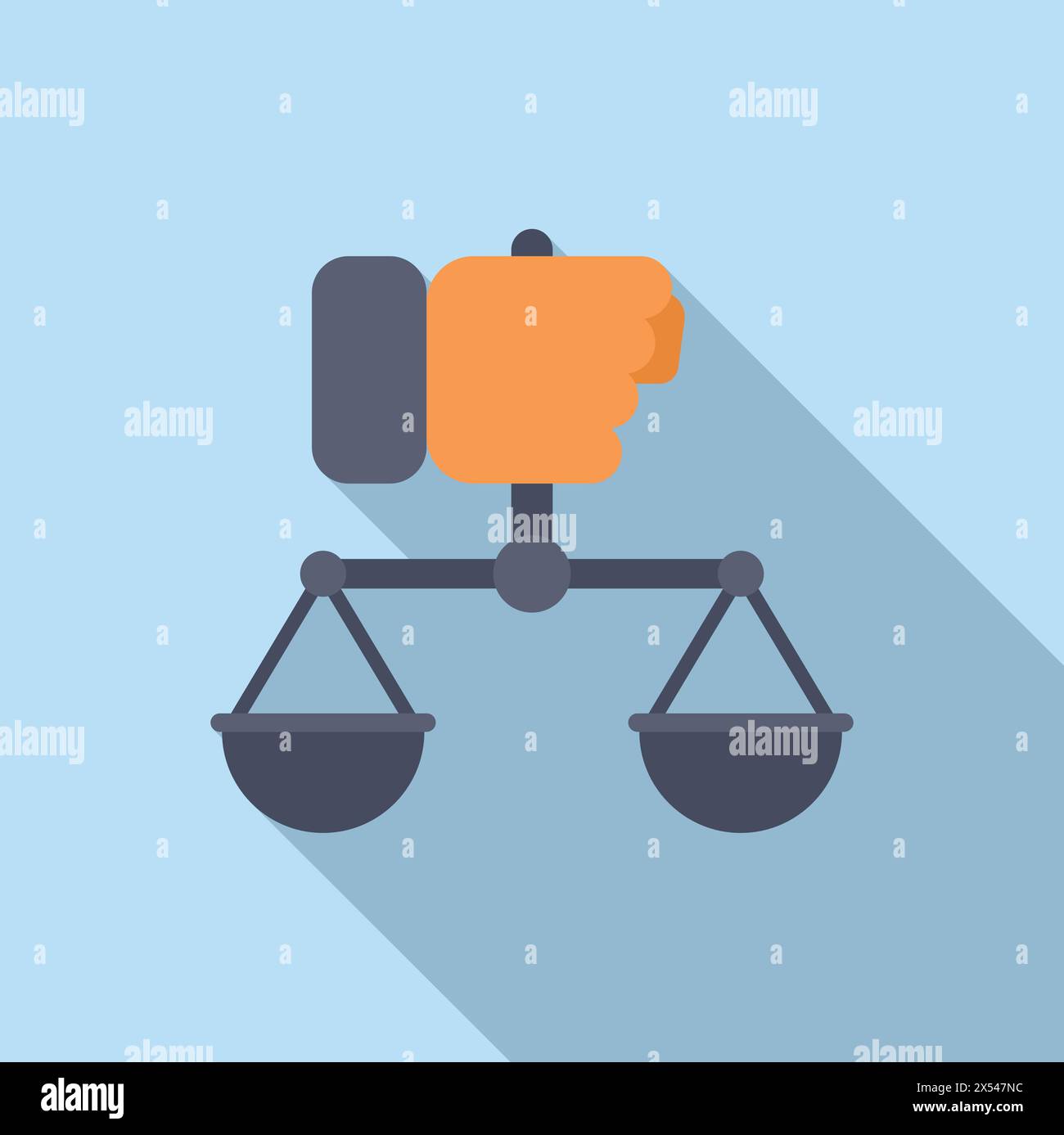 Hand take business balance icon flat vector. Quality control. Scale ...