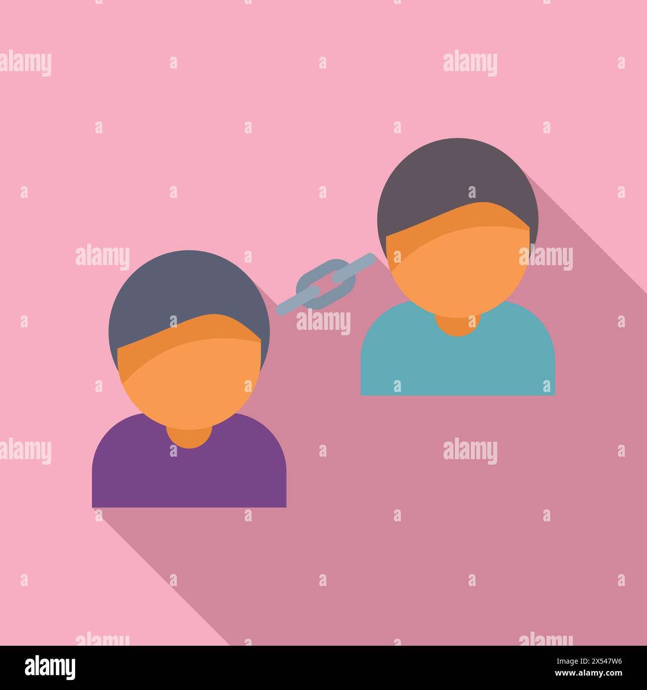Social human chains icon flat vector. Team connection. Unity network ...