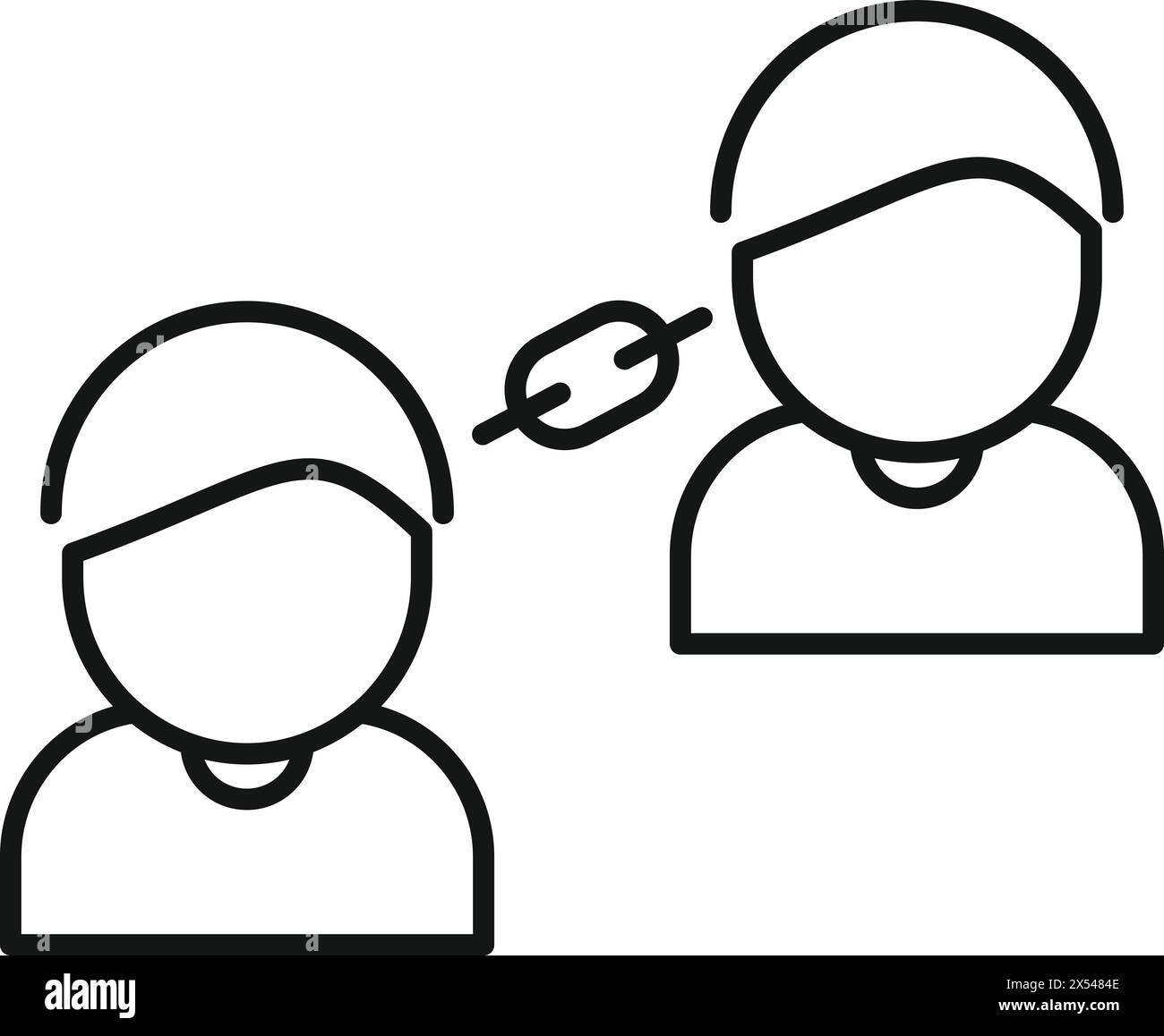 Social human chains icon outline vector. Team connection. Unity network ...