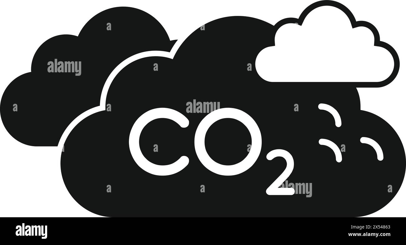 CO2 clouds icon simple vector. Smog reduction. Gas exhaust dioxide ...