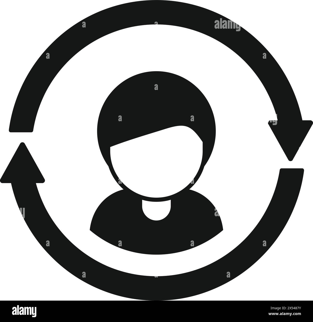 Change worker person icon simple vector. Profile job. Staff transfer ...