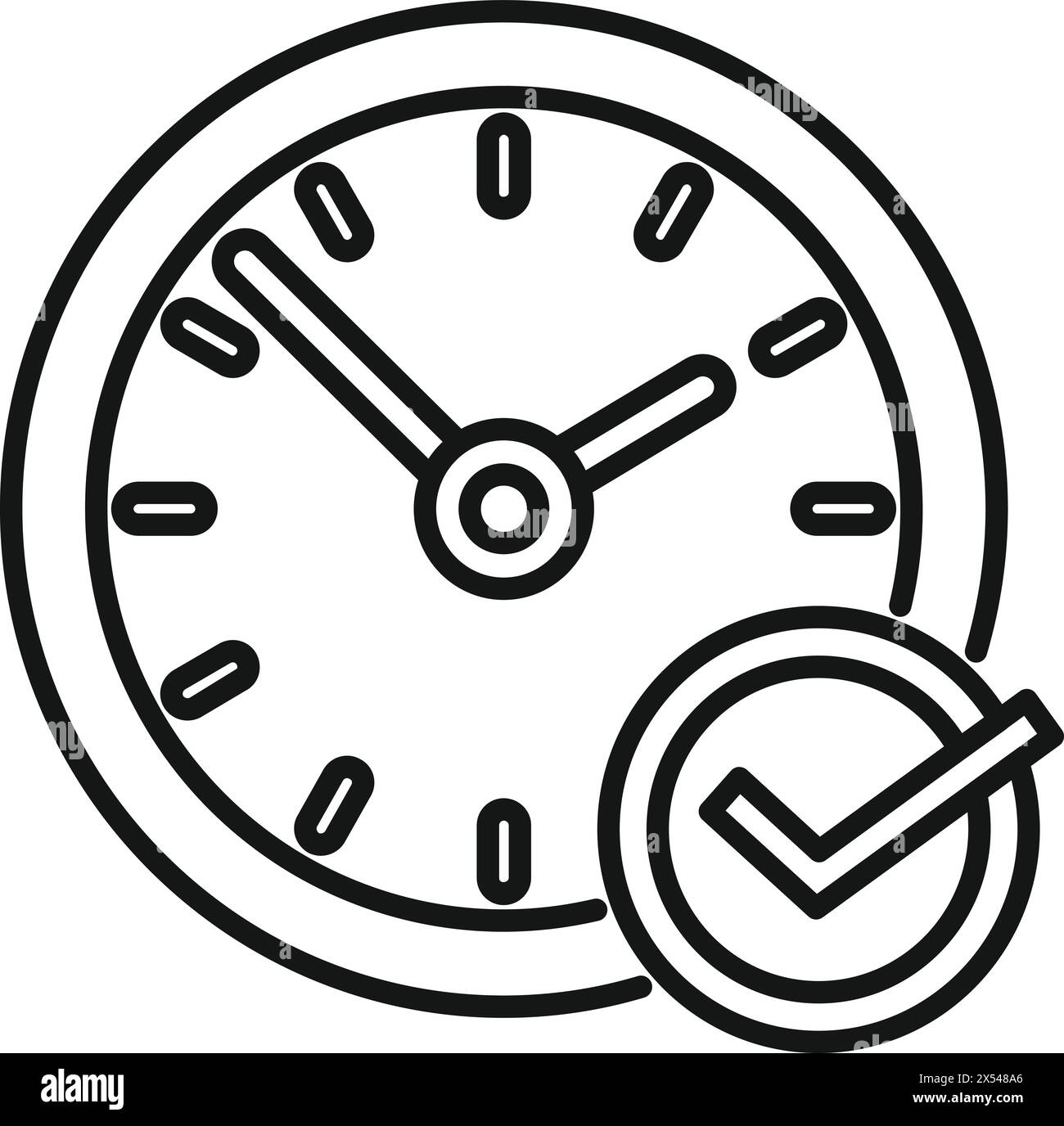 Approved timer icon outline Black and White Stock Photos & Images - Alamy