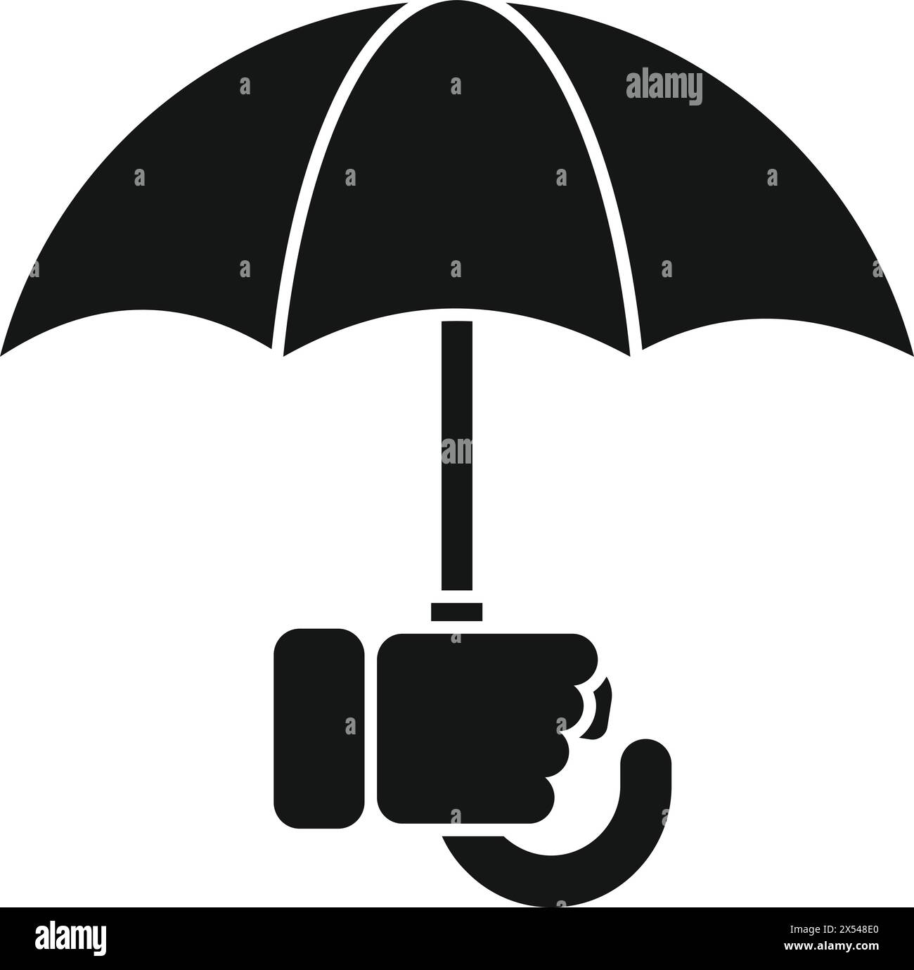 Hand give umbrella protection icon simple vector. Support parasol ...