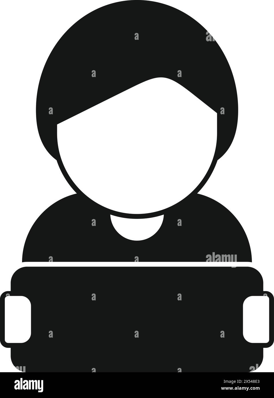 Volunteer with banner icon simple vector. Holding person. Service ...