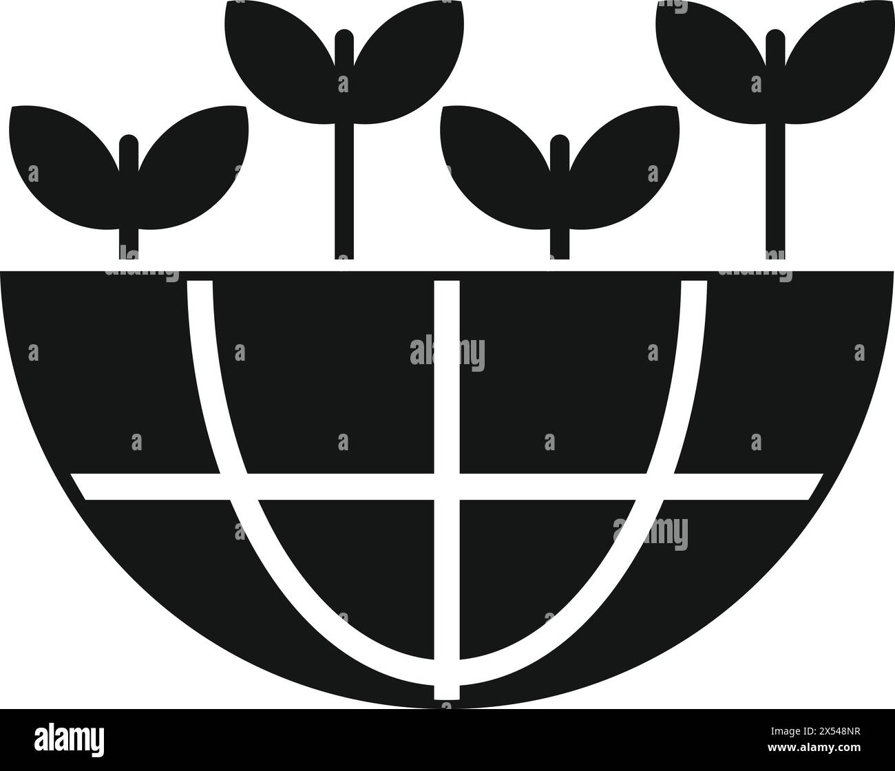 Global plant eco support icon simple vector. Earth ecosystem. Support world nature Stock Vector ...