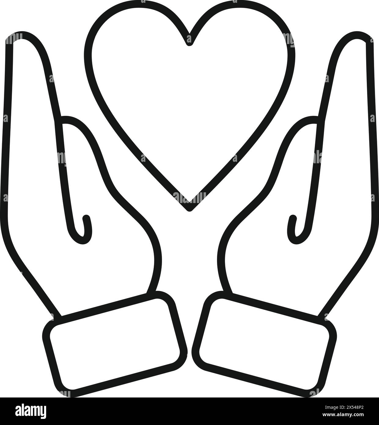 Charity love help icon outline vector. Shape donation. Sharing peace ...
