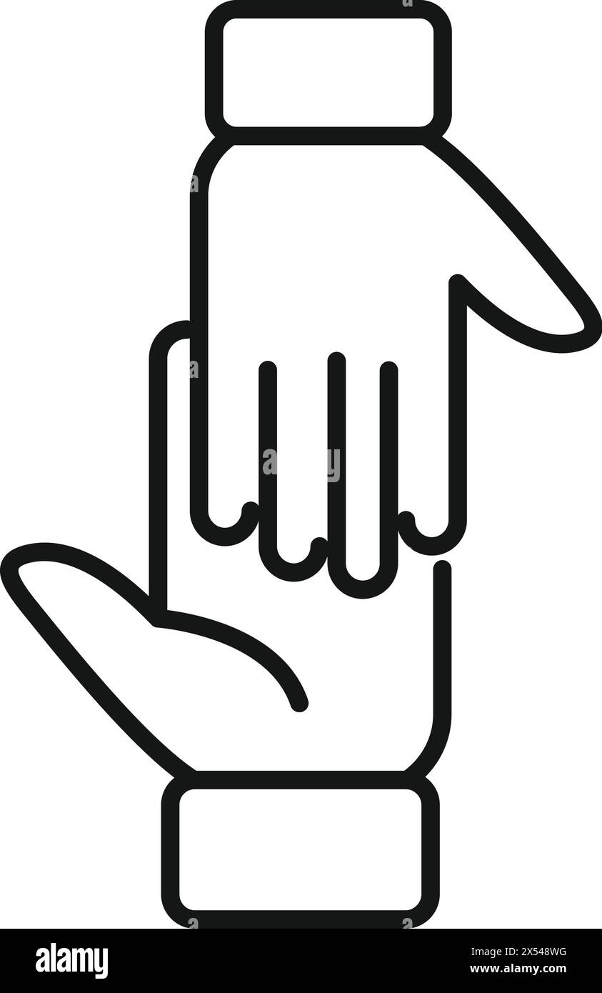 Hand friend support icon outline vector. Hope success. Gesture object ...