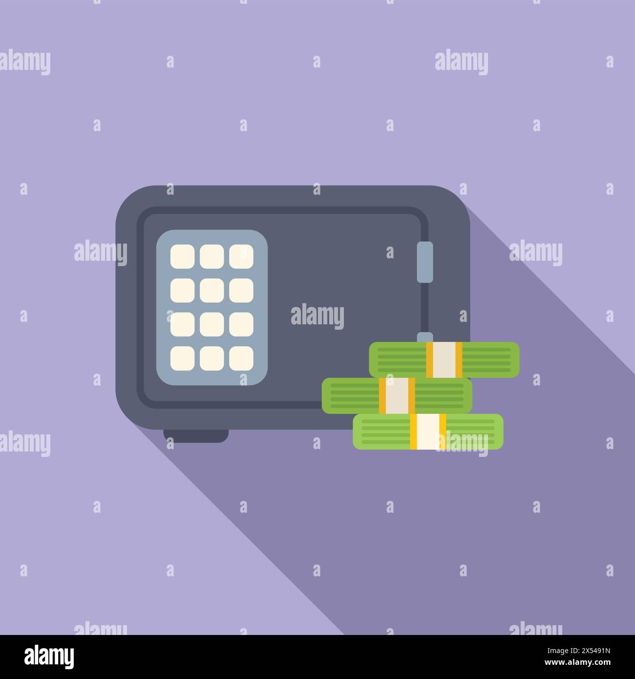 Money safe for collateral icon flat vector. Personal investment. Small ...