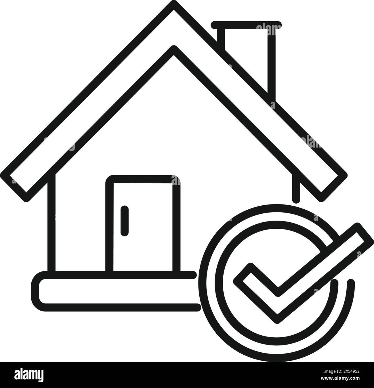 Approved house collateral icon outline vector. Finance service. Bank ...