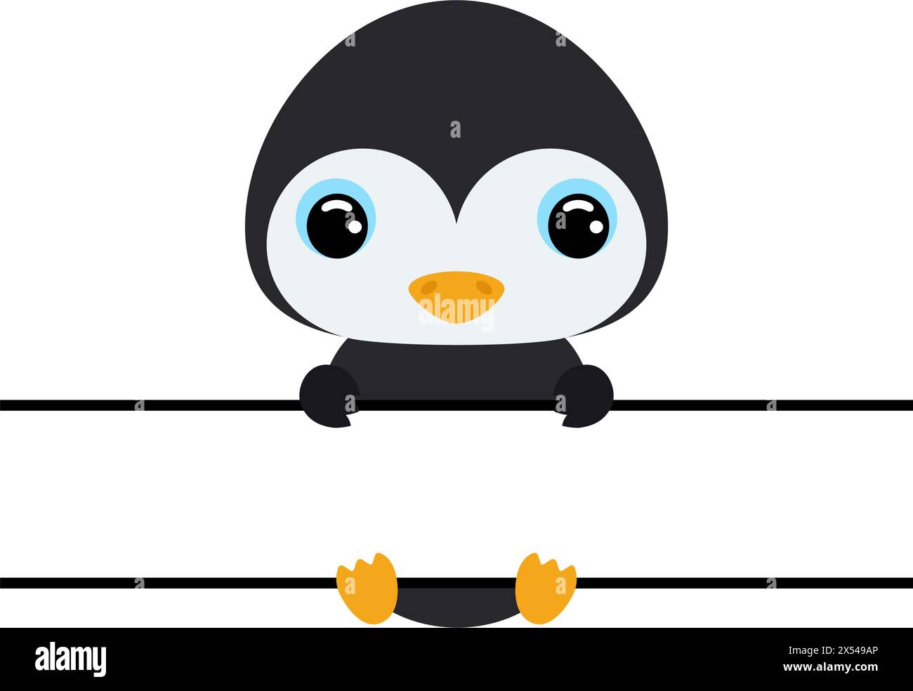 Cute penguin split monogram. Funny cartoon character for shirt ...