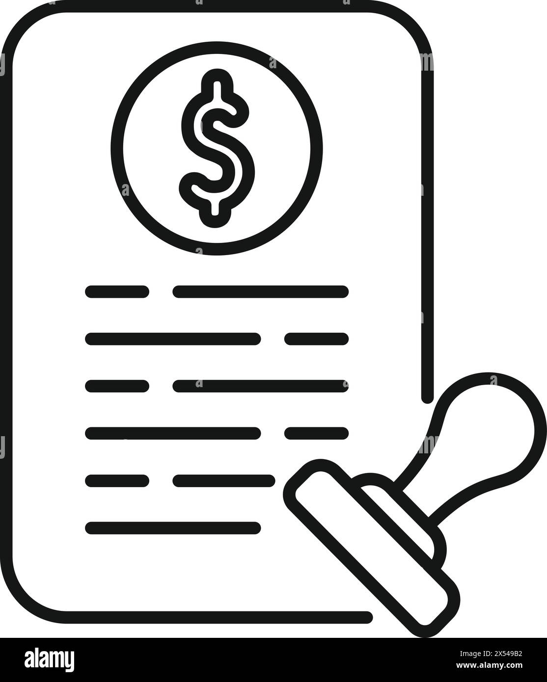 Stamp collateral document icon outline vector. Owner money. Personal ...