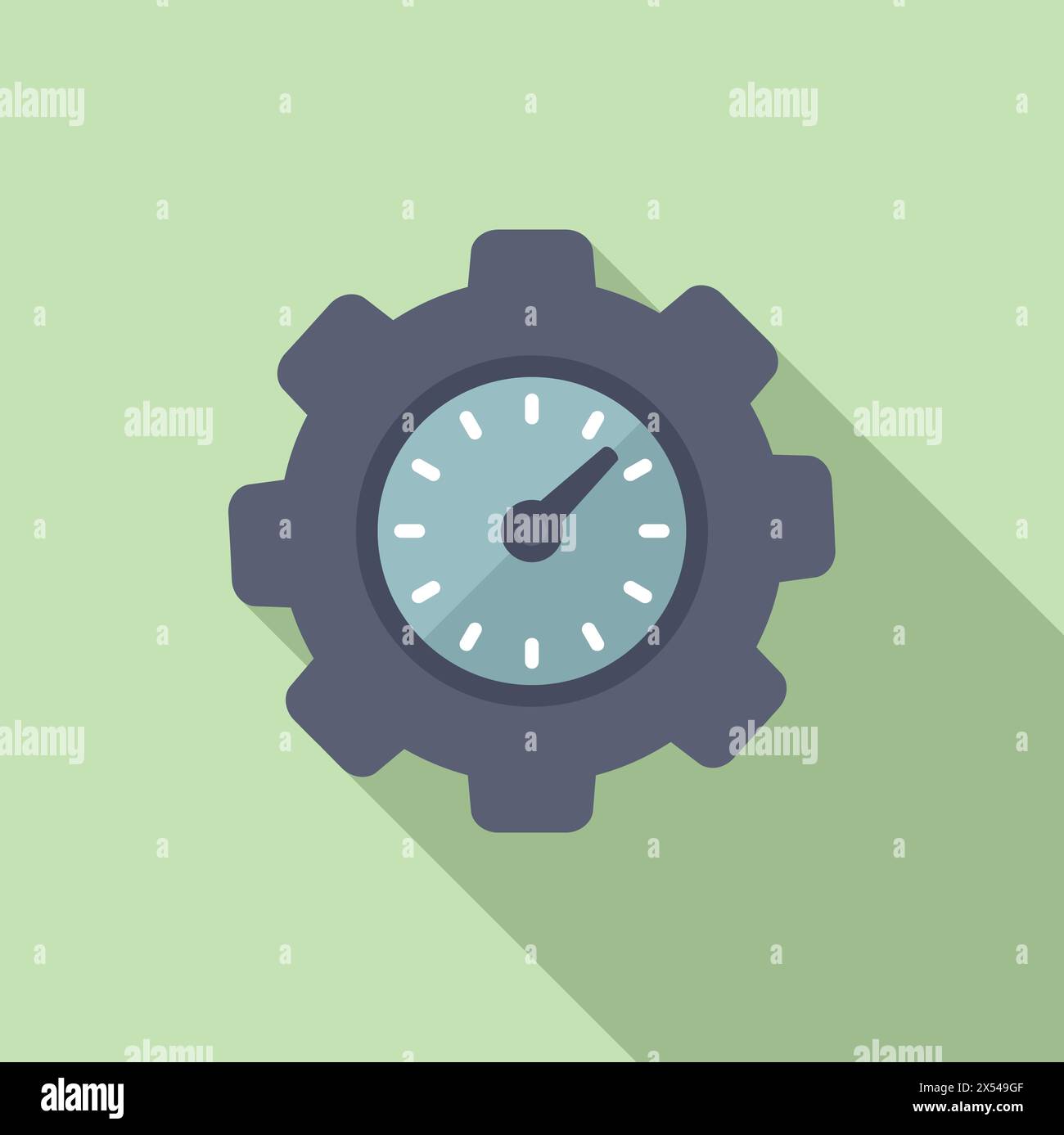 Gear cog time duration icon flat vector. Clock plan. Fixed element ...
