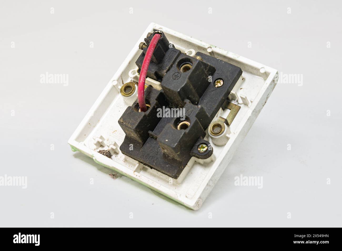 old switch, Old wall power switch dirty switch board and box. Old Jack ...