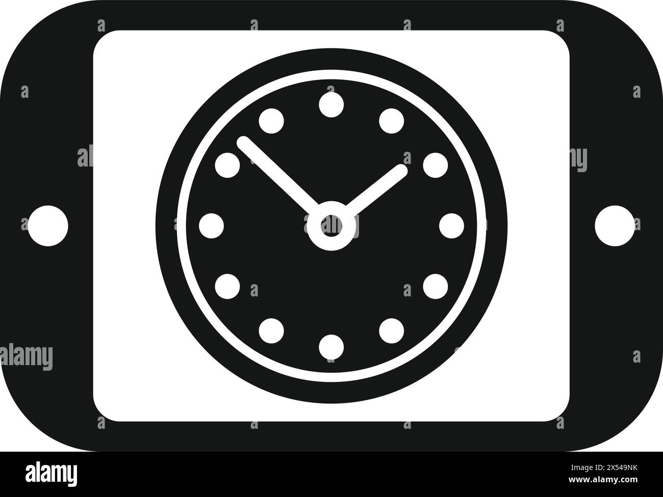 Smartphone clock duration icon simple vector. Plan period. Fixed day ...