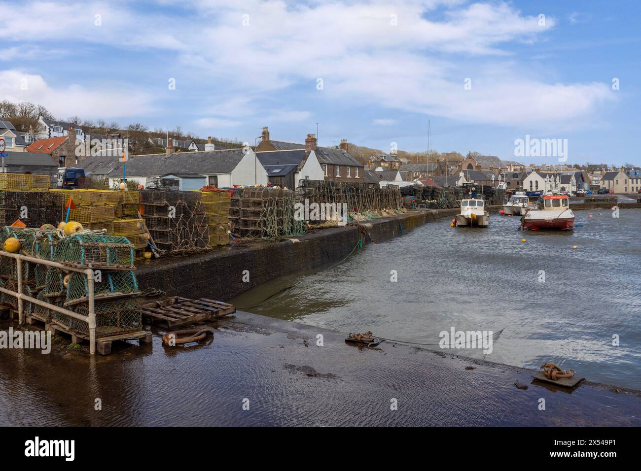 The fishing village of Johnshaven, situated in Aberdeenshire, Scotland ...