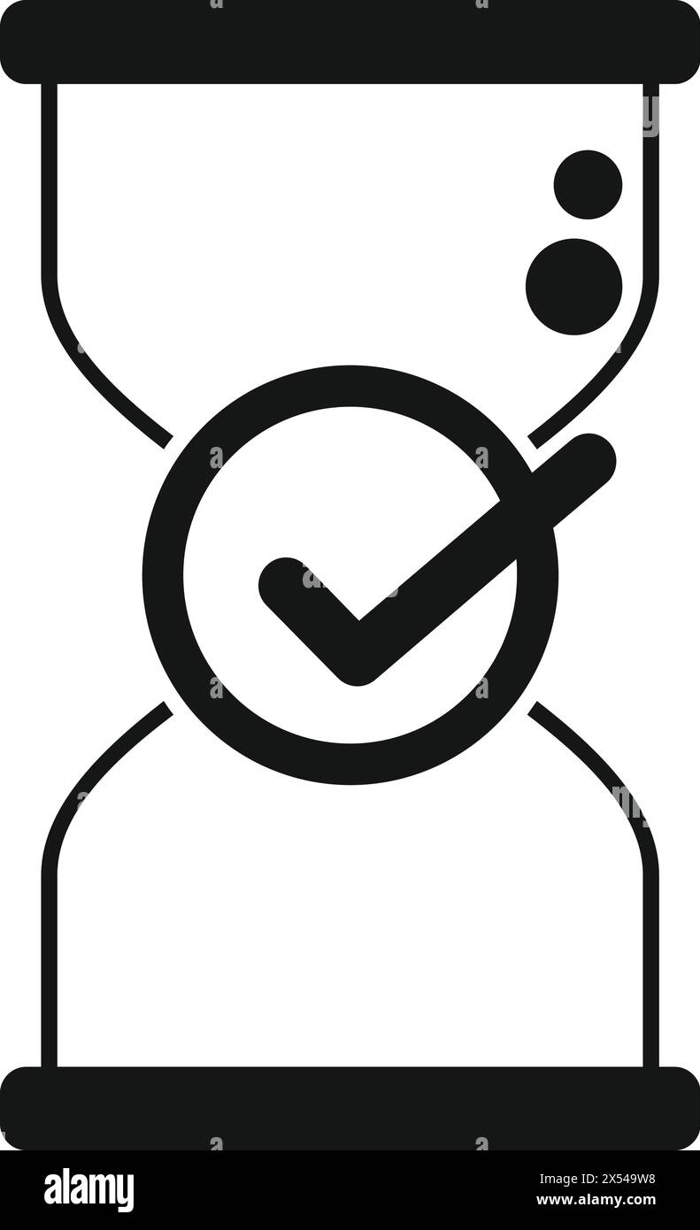 Hourglass approved duration icon simple vector. Plan time event. Timer ...