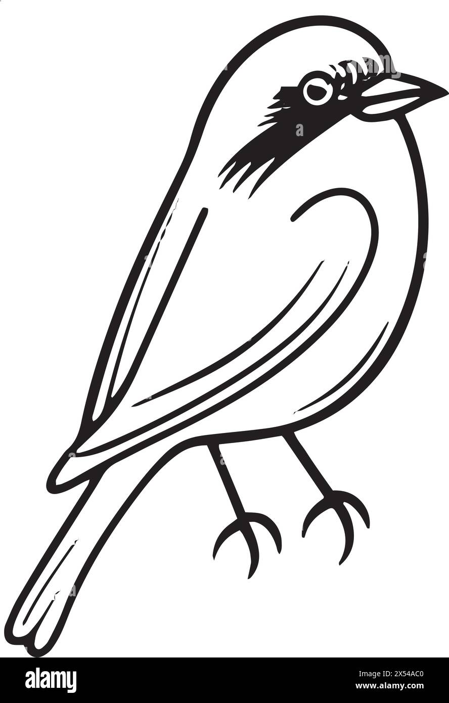 Monochrome Bird Vector Isolated Illustration Stock Vector Image & Art ...