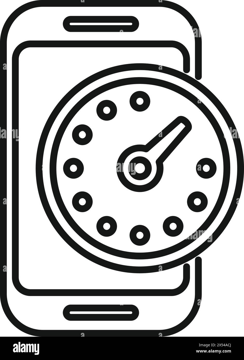 Smartphone timekeeper icon outline vector. Concept design. Loan fixed ...