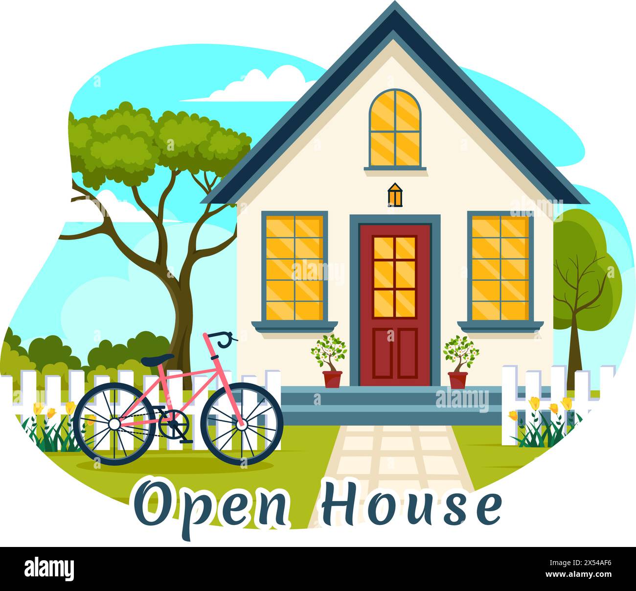 Open House Vector Illustration for Inspection Property Welcome to Your ...