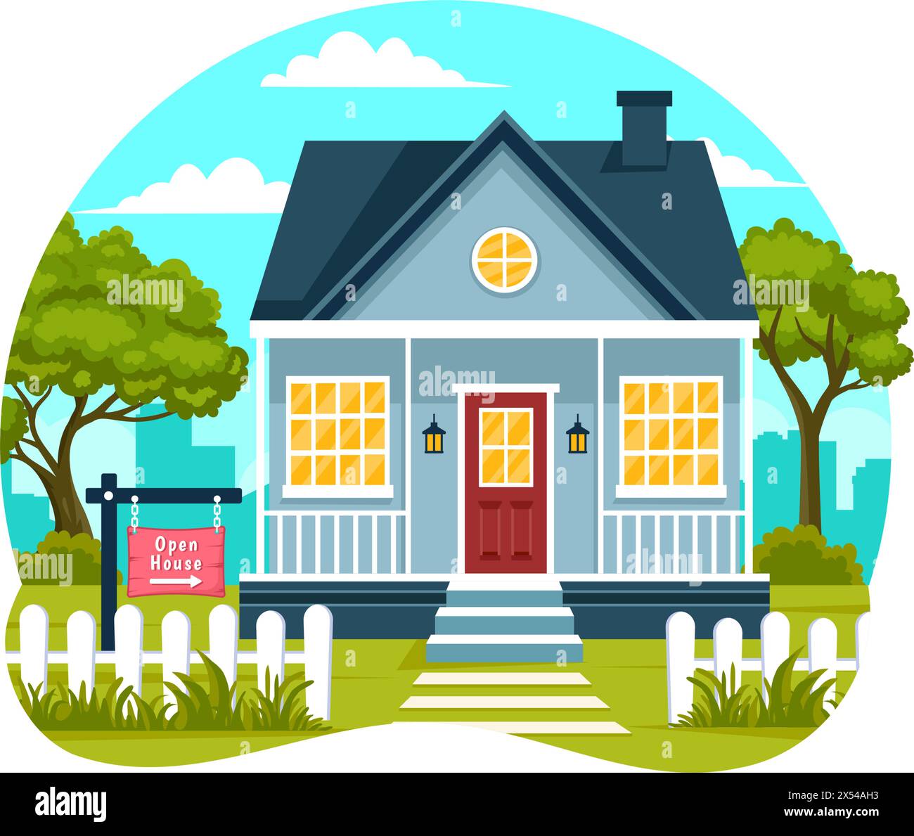 Open House Vector Illustration for Inspection Property Welcome to Your ...
