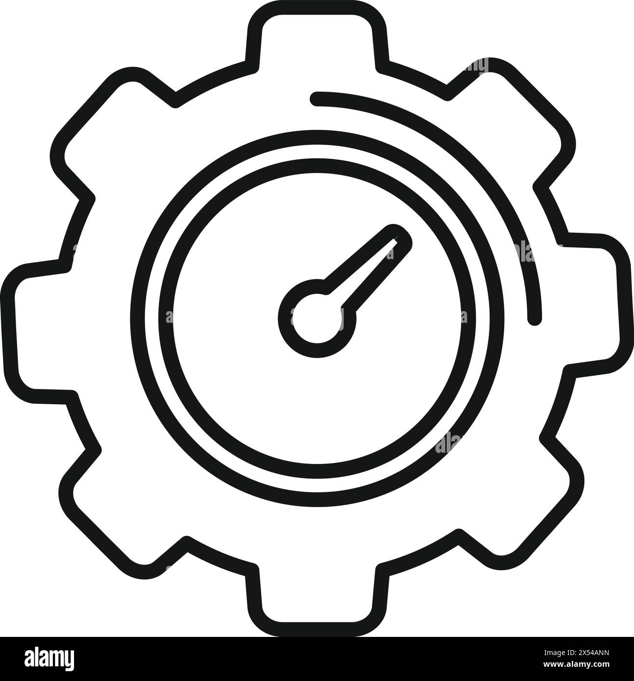 Gear Cog Time Duration Icon Outline Vector Clock Plan Fixed Element