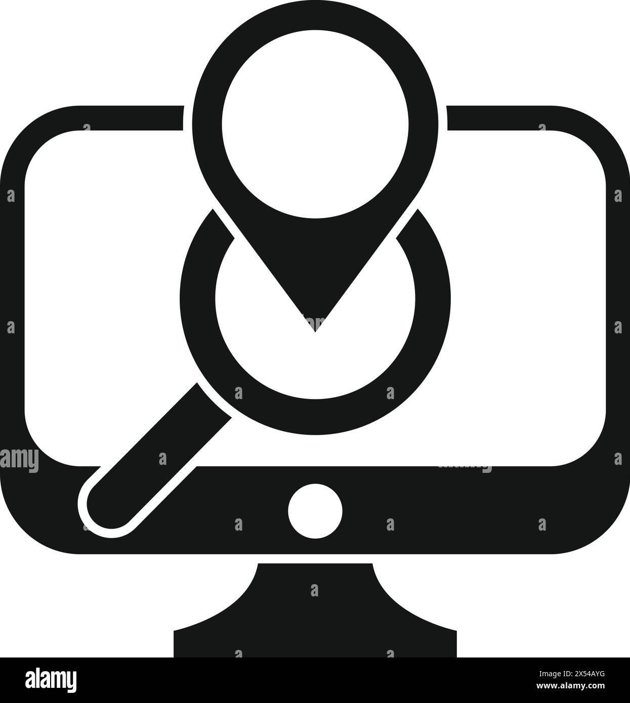 Find online store icon simple vector. Shop locator. Find near point ...