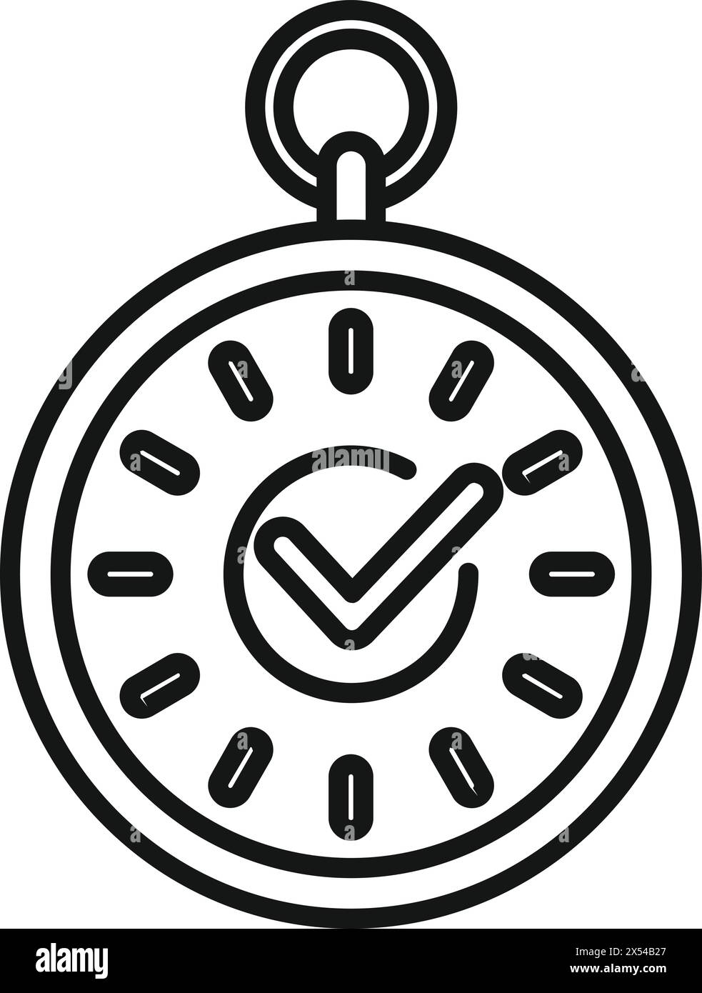 Classic Stopwatch Duration Icon Outline Vector Clock Event Timer
