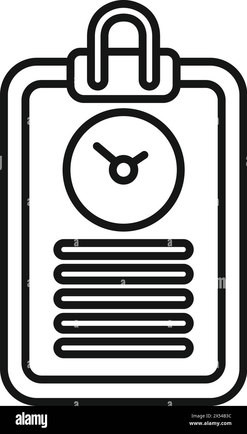 Clipboard duration event icon outline vector. Concept minute. Education ...