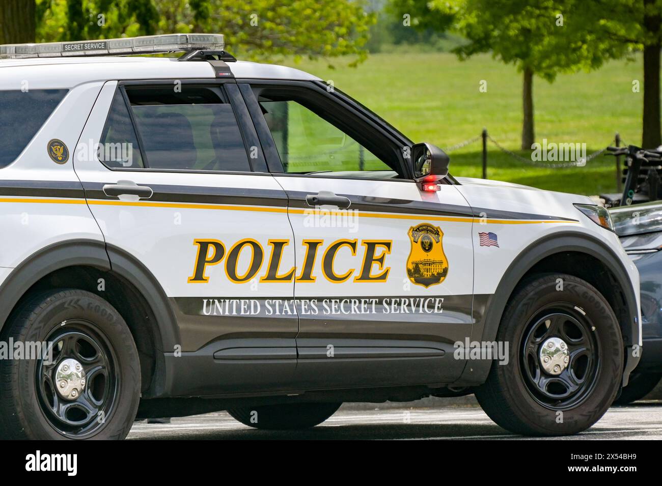 Washington DC, USA - 30 April 2024: Close up view of the side of a ...