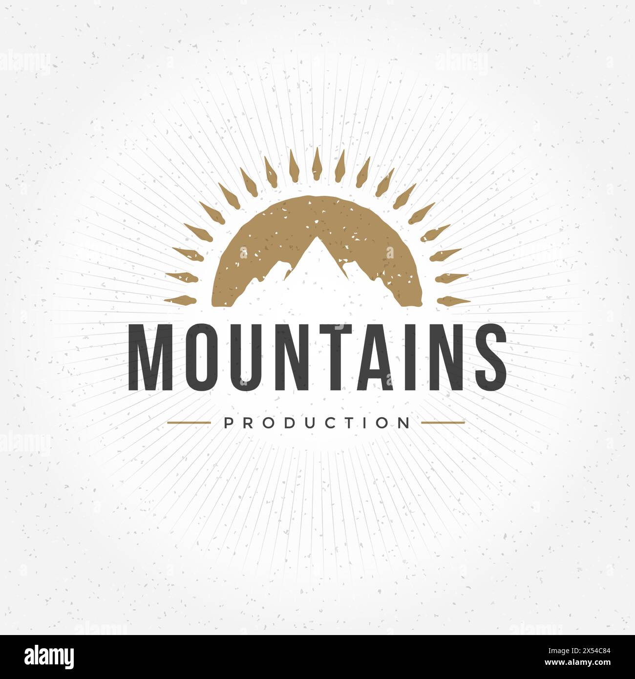 Mountain Hand Drawn Logo Template. Vector Design Element Vintage Style ...