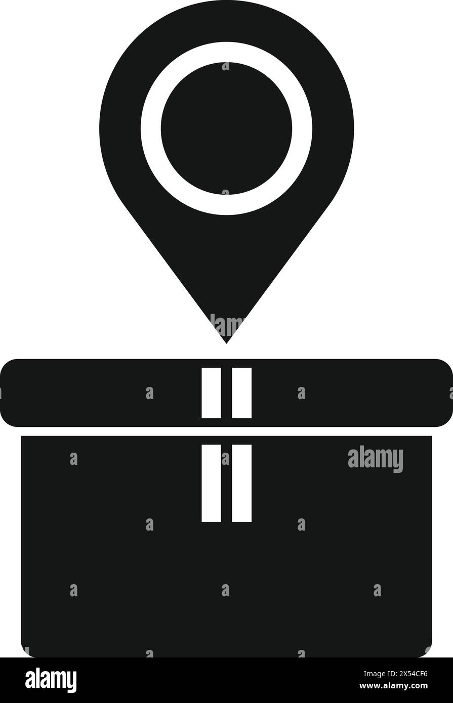 Store locator parcel icon simple vector. Target badge. Pointer location ...