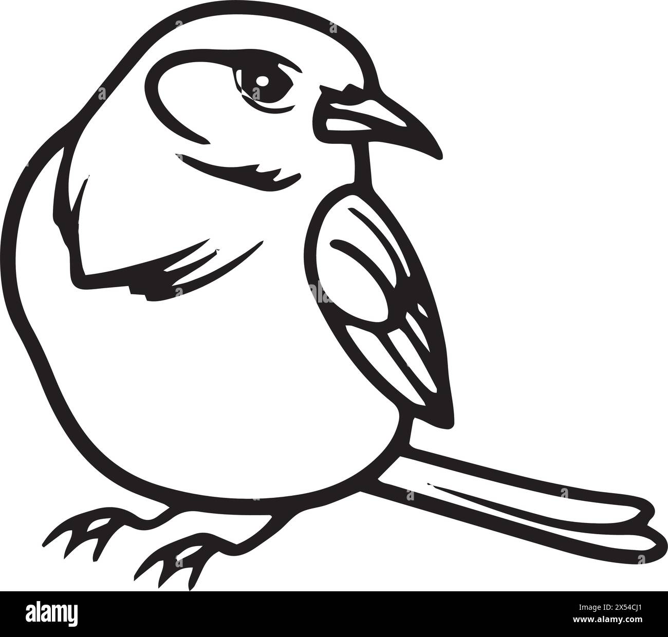 Monochrome Bird Vector Isolated Illustration Stock Vector Image & Art ...