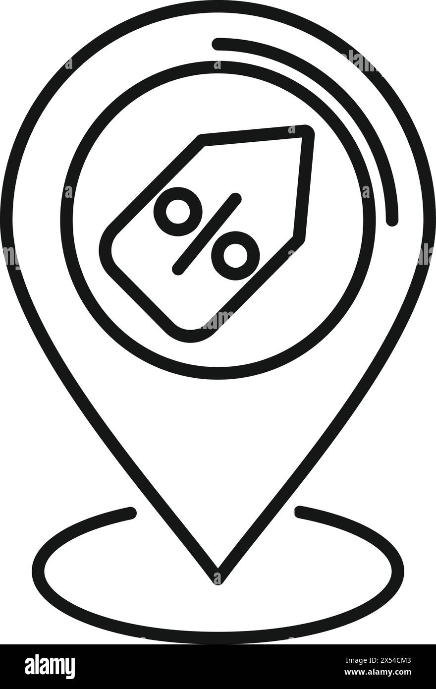 Sale tag location store icon outline vector. Commerce cart. Online ...