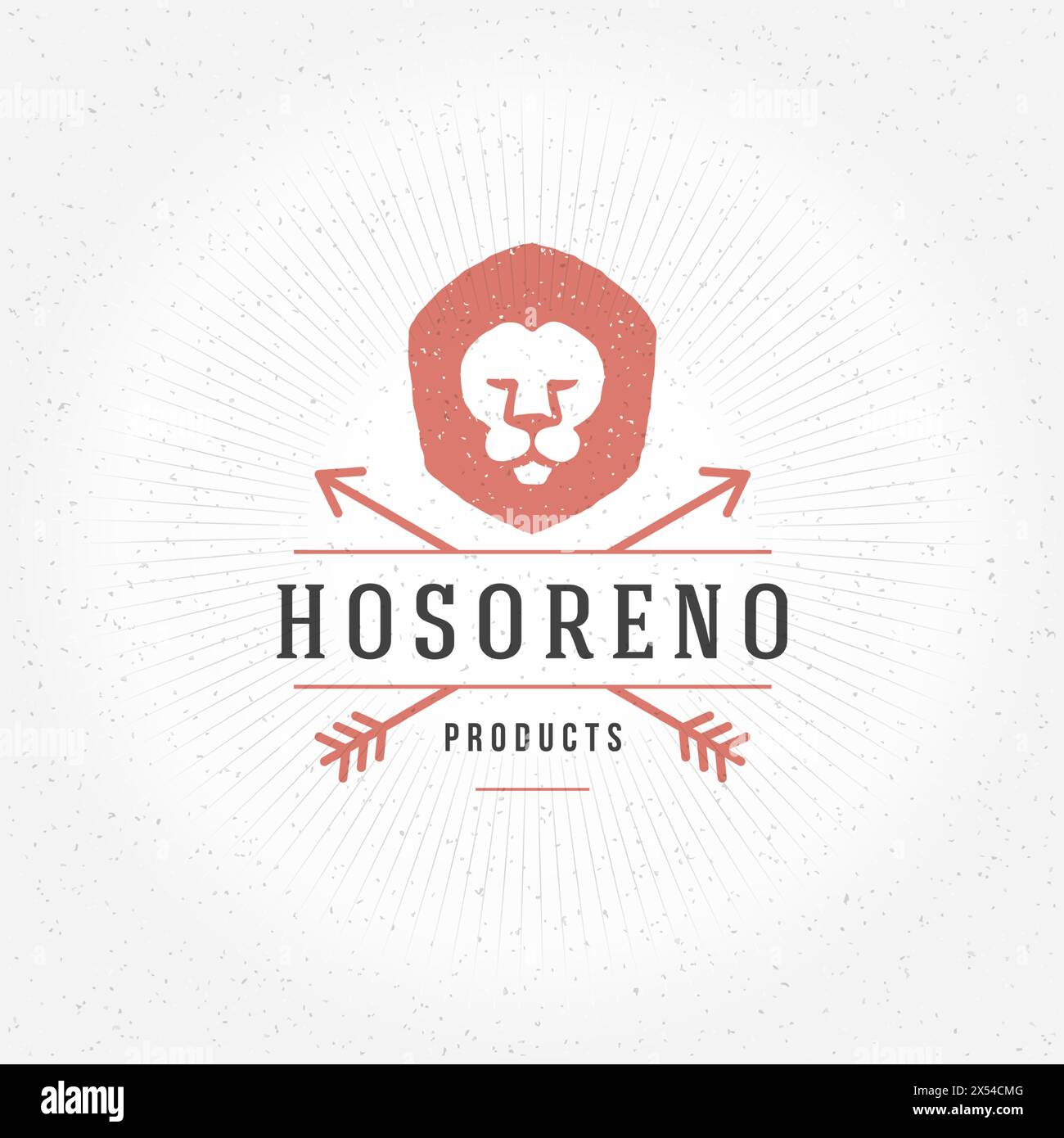 Hand drawn Lion Head and Arrows Logo Vintage Style for Logotype, Label ...