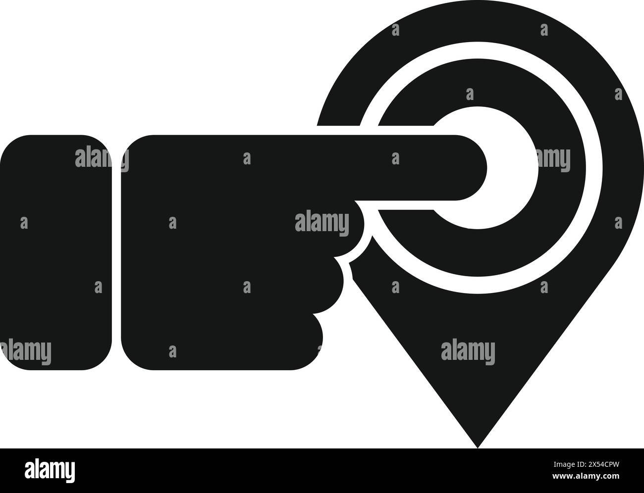 Click on store location icon simple vector. Street map. Market internet ...