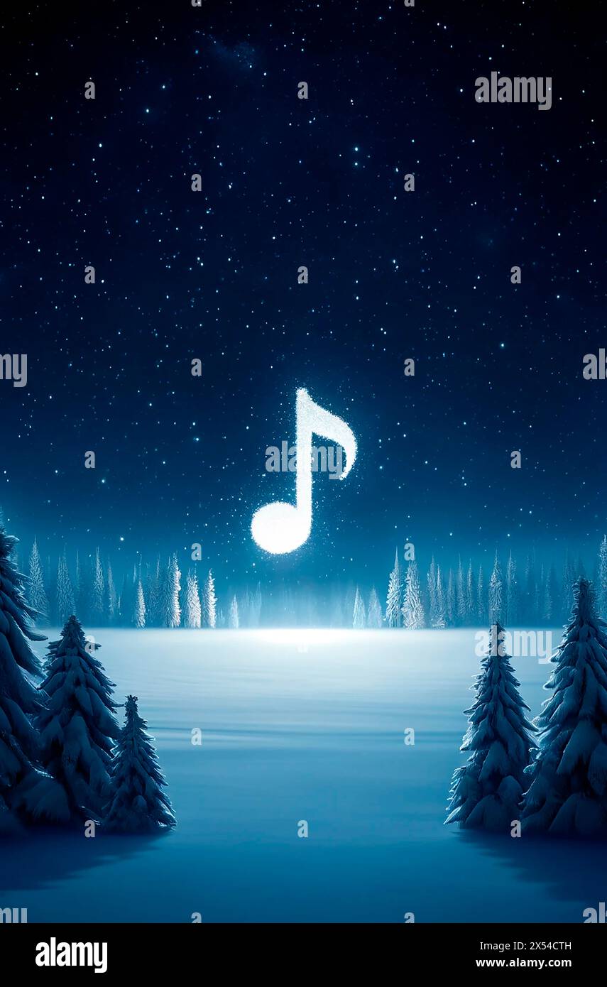 Christmas Harmony: Stock Illustration of Snowy Winter Scene with ...