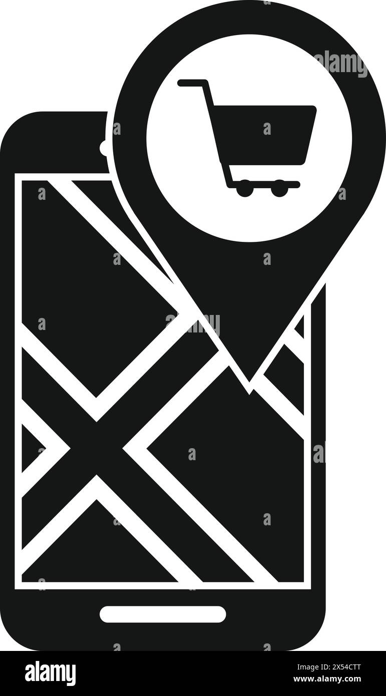 Place shop locator icon simple vector. Mobile app. Button find near ...