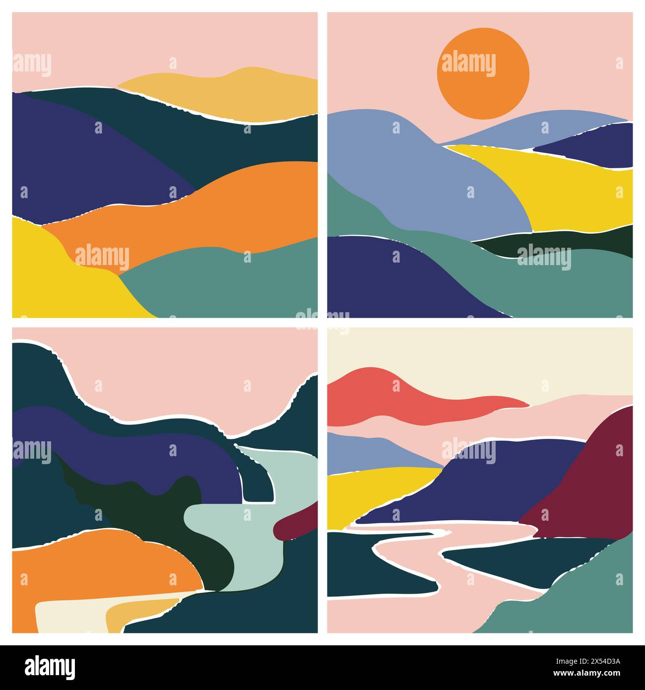 Abstract Landscape Color Blocks Series Stock Vector Image & Art - Alamy