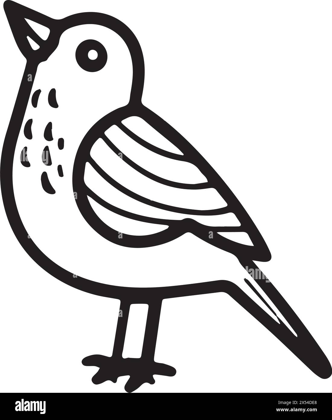 Monochrome Bird Vector Isolated Illustration Stock Vector Image & Art ...