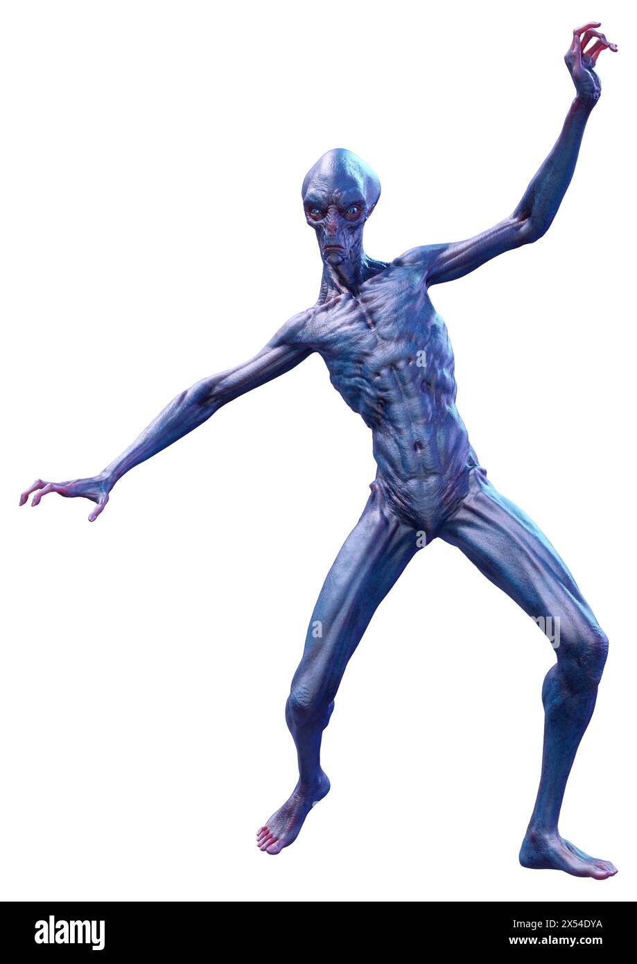 3D rendering of a blue alien isolated on white background Stock Photo ...