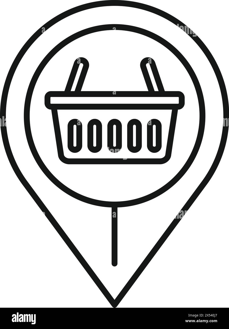 Location of market icon outline vector. Online app help. Find near geo ...