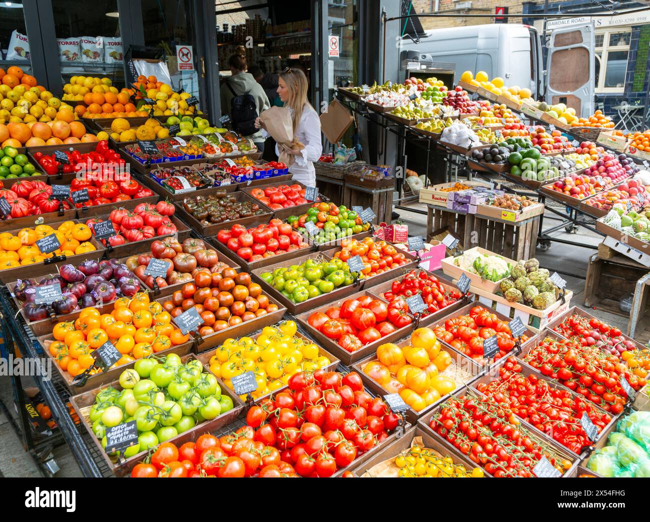 Display outside Bora and Sons, Fruit and Vegetables shop, East Dulwich ...